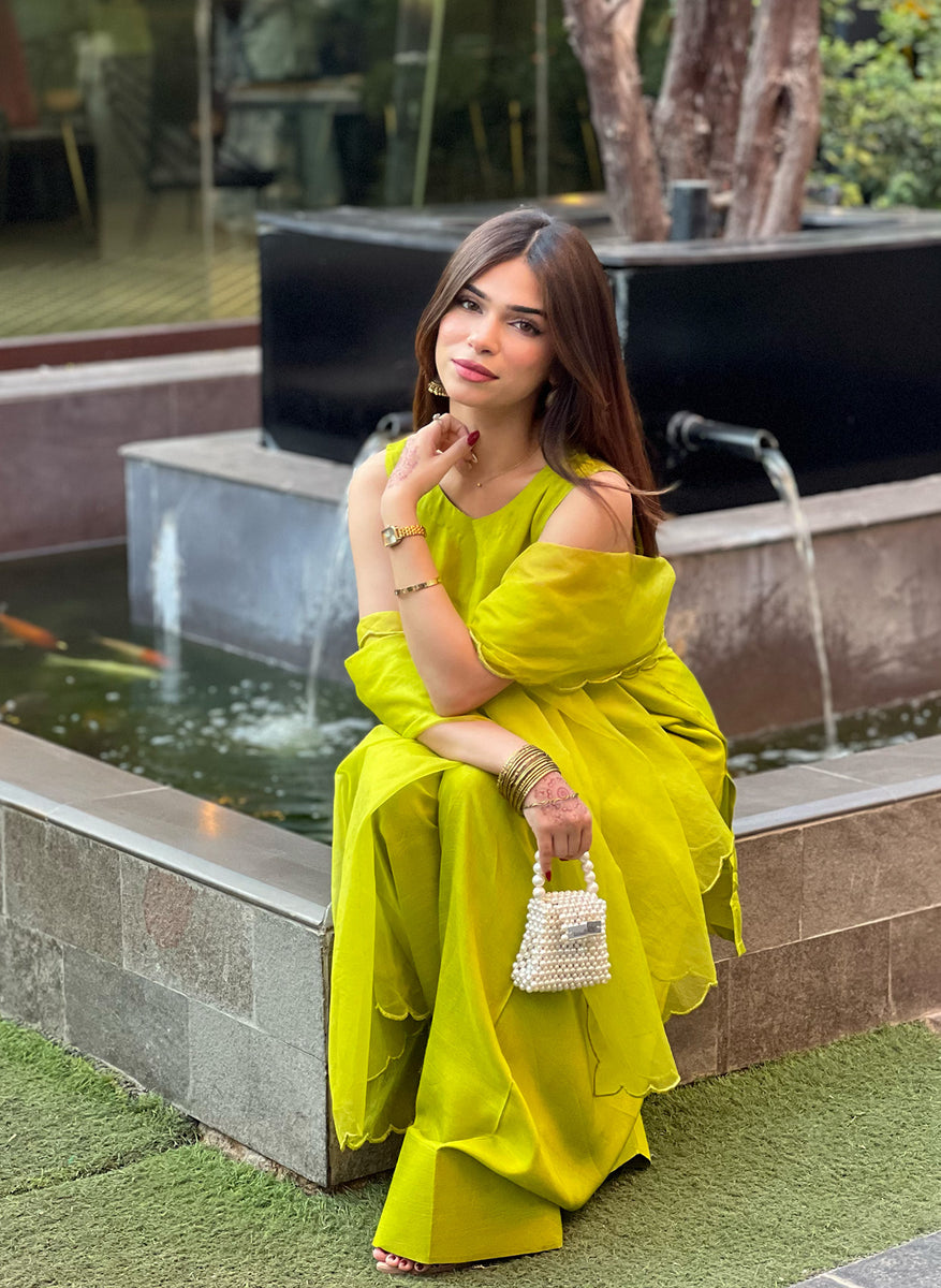Lime Lux - with Farshi Shalwar – Rangeen